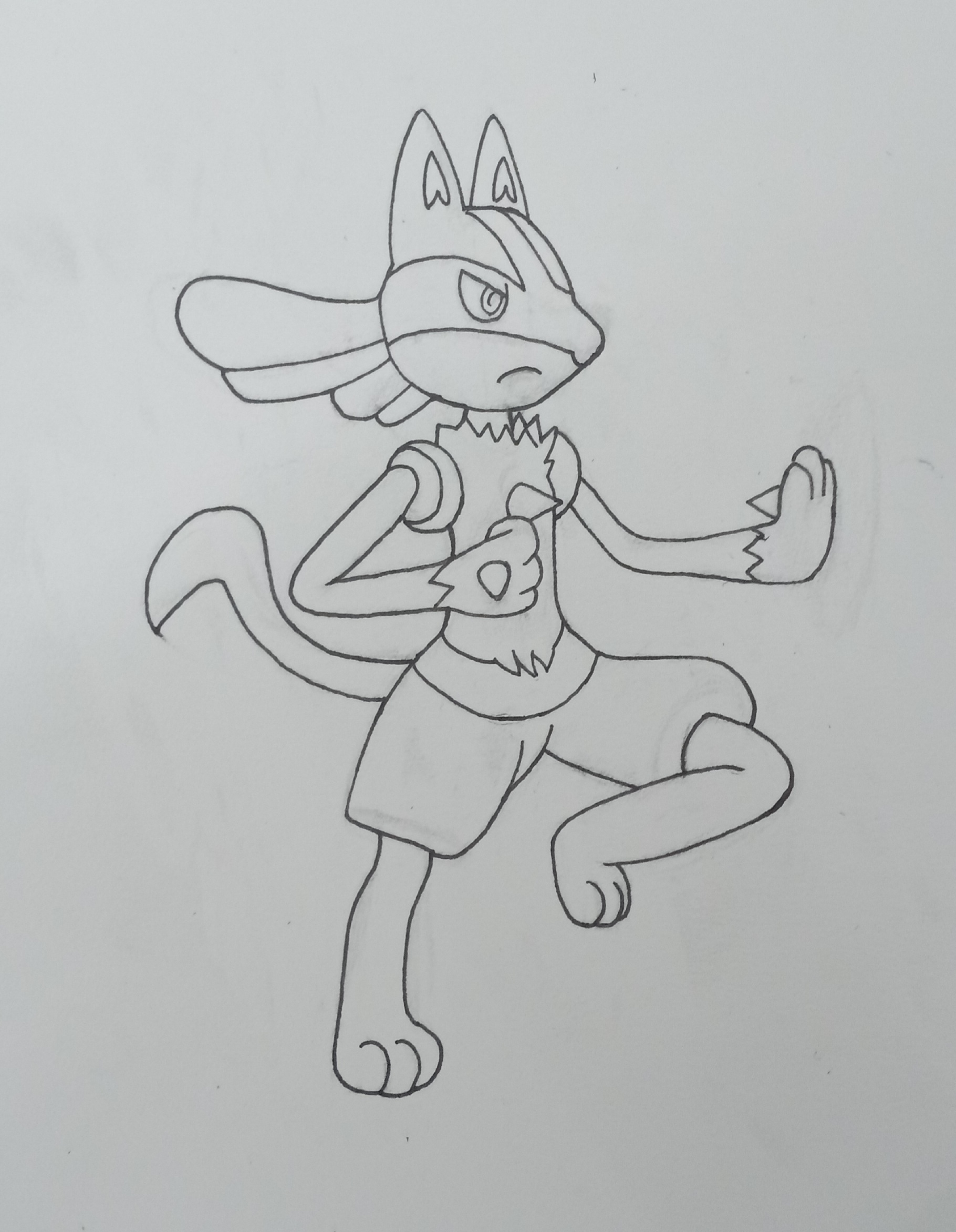 Lucario focusing his aura (Sketch and line art) by AlexF17 on DeviantArt